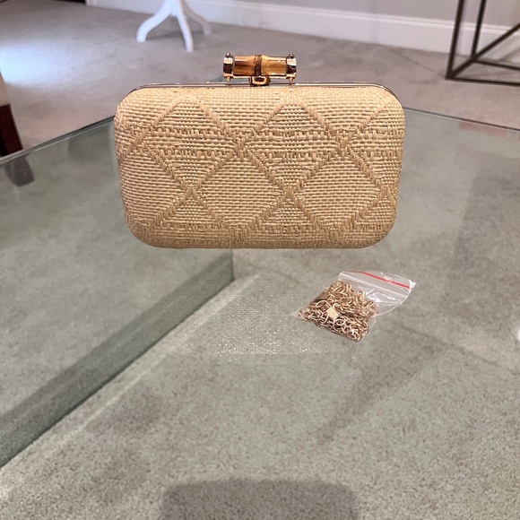 Cat & Kate | Bags | Colony Rafia Bamboo Clutch By Cat Kate | Poshmark